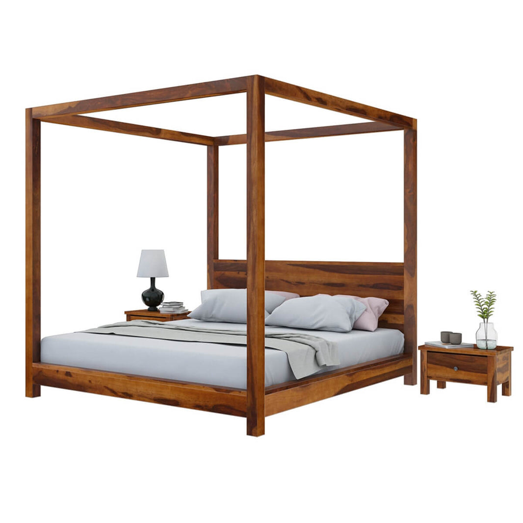 Poster Bed @Upto 50% OFF: Buy Wooden Four Poster Bed Online | Kalyanam ...